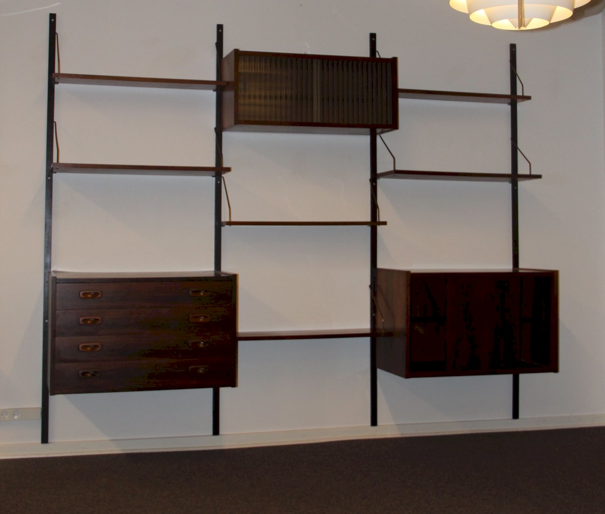 PS System, væghængt system i palisander 245 cm.